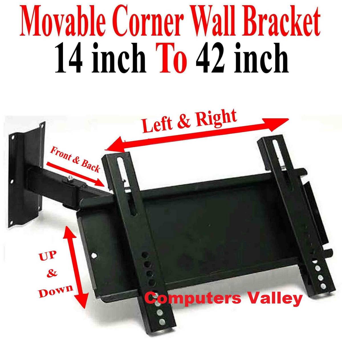 Revolving Bracket Corner Wall Mount Moving TV Bracket 32 to 42 Swivel ...