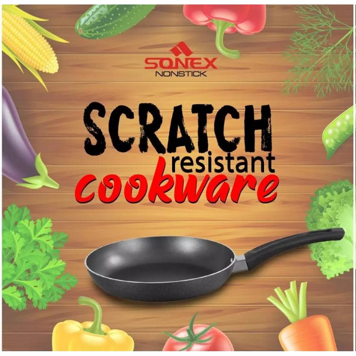Sonex Super Fry Pan - Non Stick Coating - Black | Daraz.pk