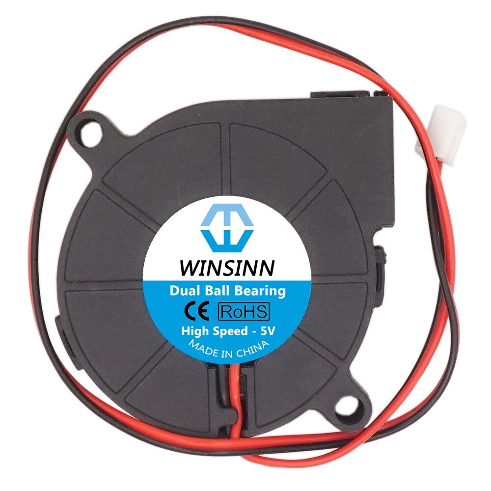 WINSINN 50mm Blower Fan Normal/Dual Ball Bearing/USB 5V 12V 24V 5015 Turbine Turbo 50x15mm ...