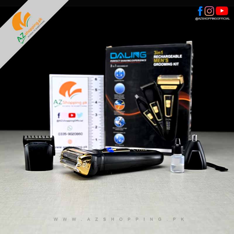 Daling – 3 in 1 Rechargeable Electric Double Shaver Machine with Razor ...