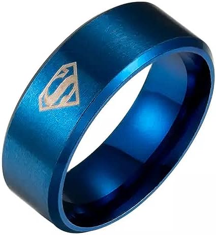 Men's and Boys' Titanium Rings Challa Stylish Superman Logo Design ...
