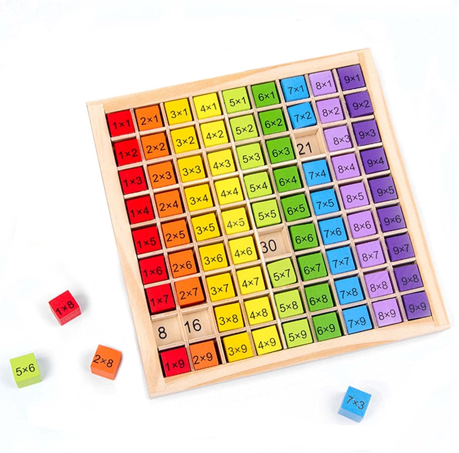 Wooden Times Table 1x1 to 9x9 Multiplication Table Math Arithmetic ...
