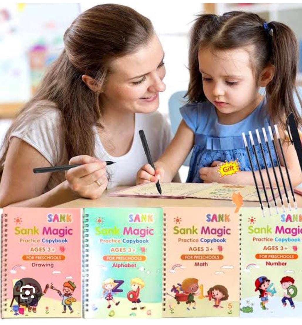 Magic Practice Copybook(4 BOOKS+10 INK REFILL) , Magic Book For ...