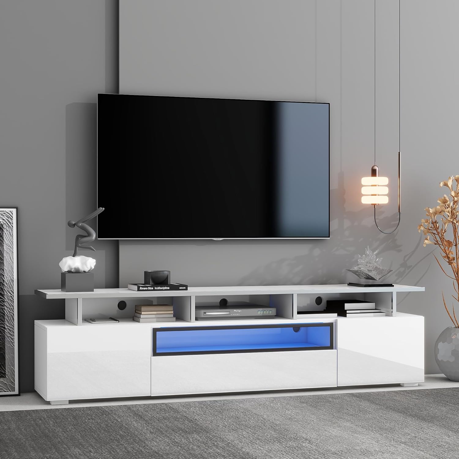 Modern TV Stand , Mdf Entertainment Center, Acrylic Board, Fits TVs Up ...