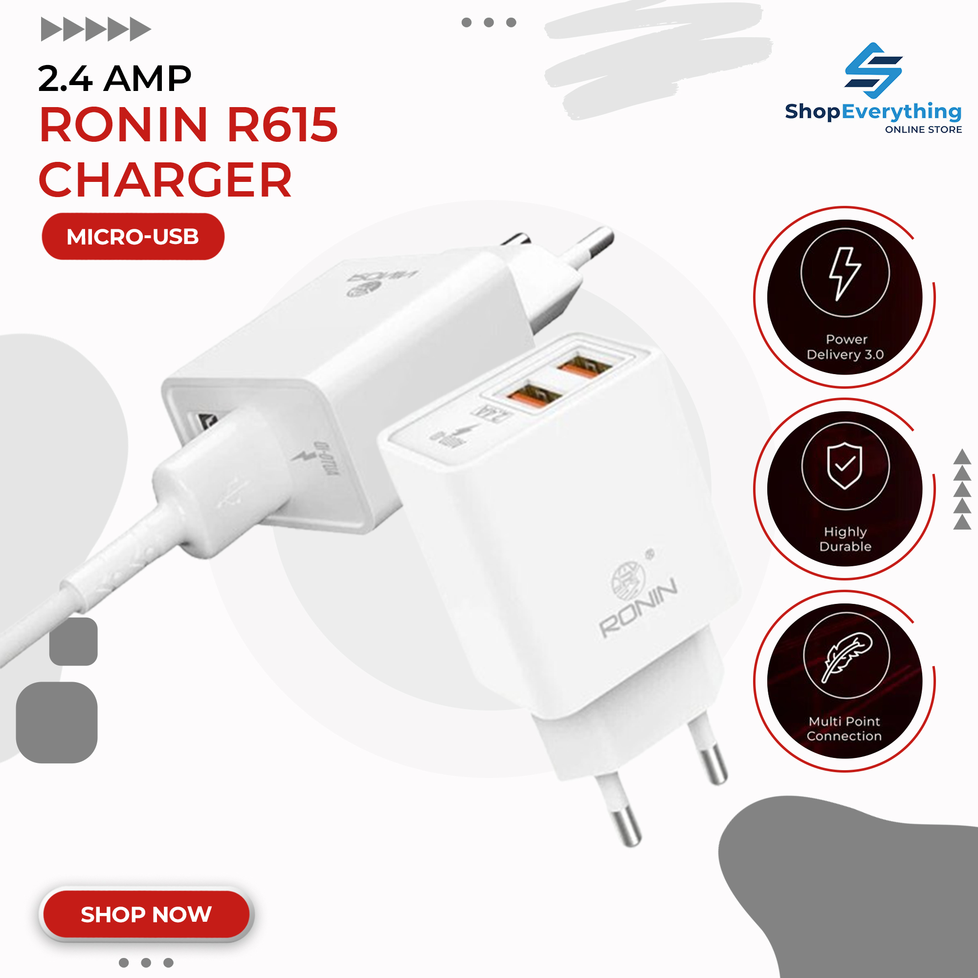 Ronin Charger R-615 Best For Android Phones And Tablets With 2 Ports ...