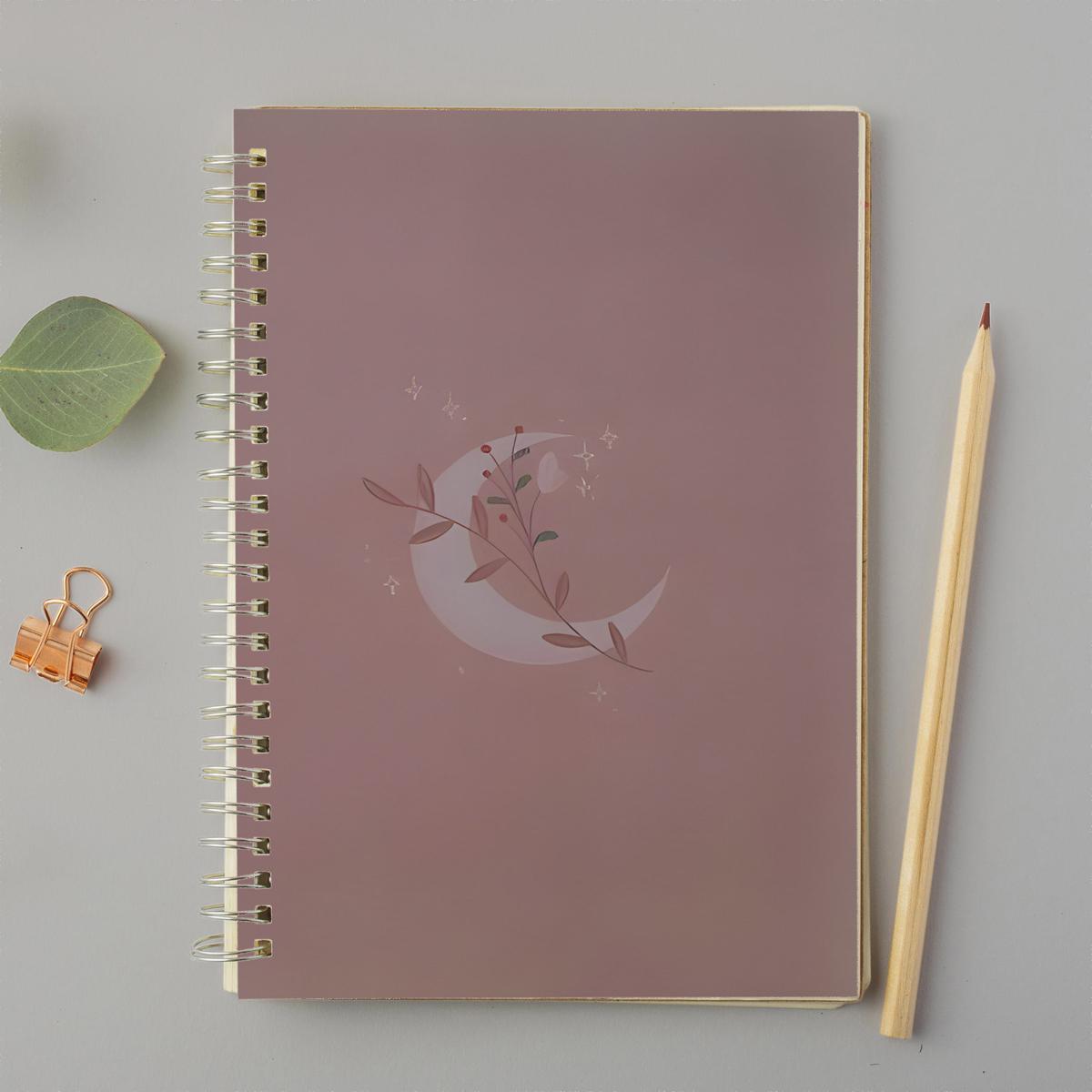 Flower Crecent-A4 & A5 Spiral Notebook with Plastic Sheet | Daraz.pk