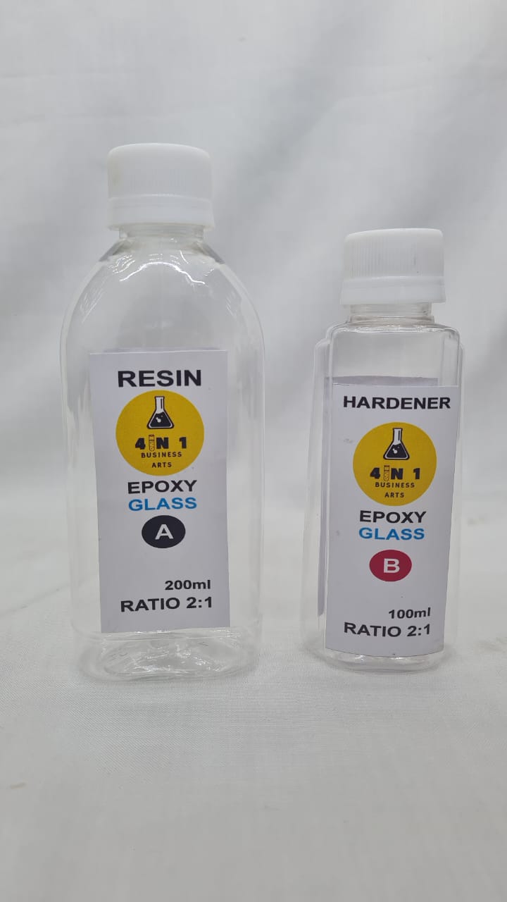Epoxy Glass Resin Art Imported Crystal Clear Kit (300ml) Ratio 2:1 ...