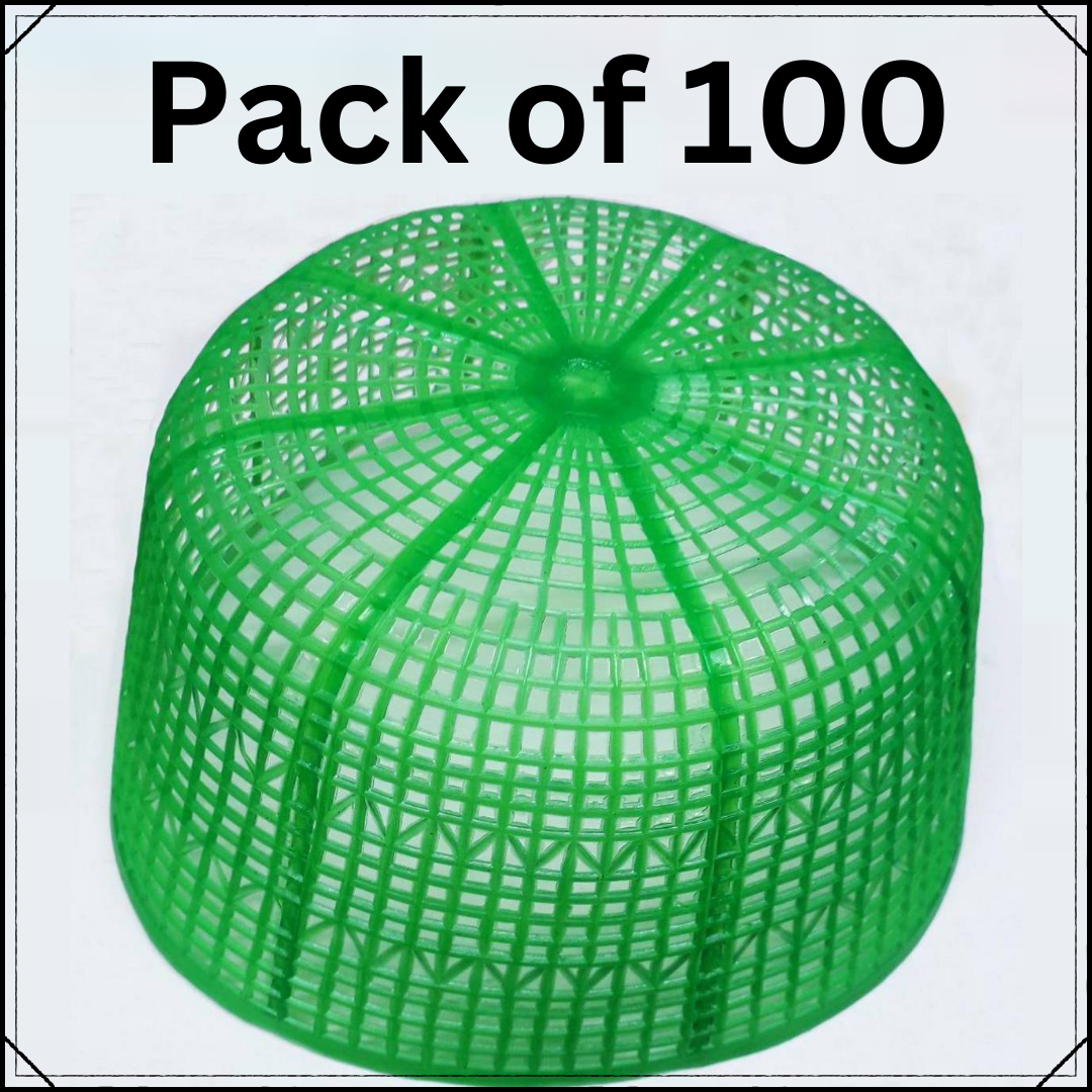 Pack Of 100 Plastic Prayer Cap Namaz Topi For Masjid Donation - Green ...