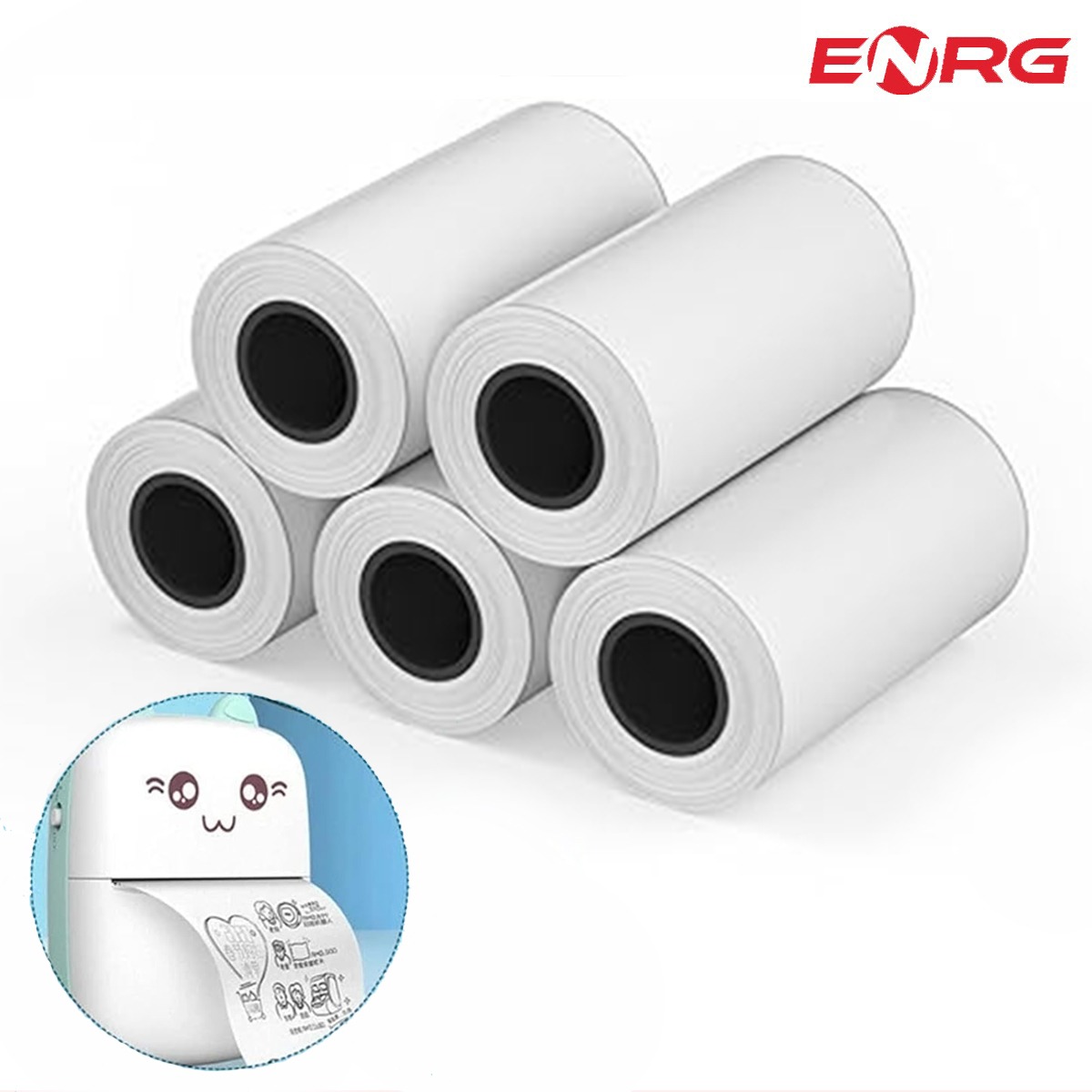 ENRG Mini Printer Rolls Only Pack Of 5 Portable Label Inkless Bluetooth ...