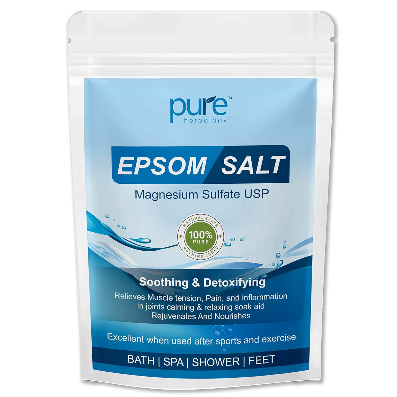 Pure Herbology Epsom Salt (Magnesium Sulphate) For Bathing, Relaxing ...