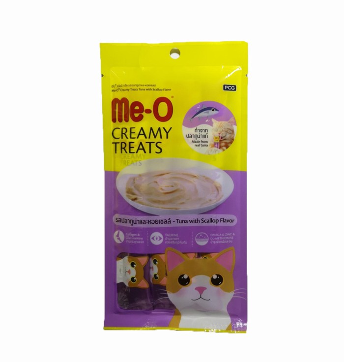 MeO Creamy Treats, Tuna with Scallop Flavor, Cat Food, 60g | Daraz.pk