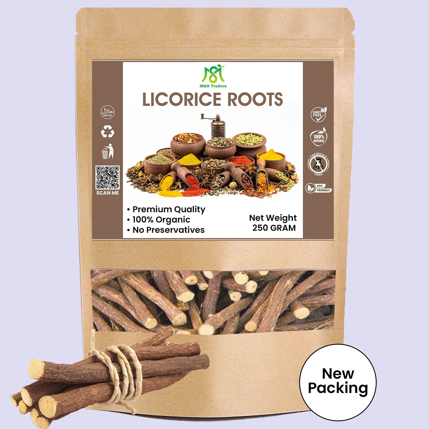 Mulethi Licorice Root | Roots Organic 250 Gram | Daraz.pk
