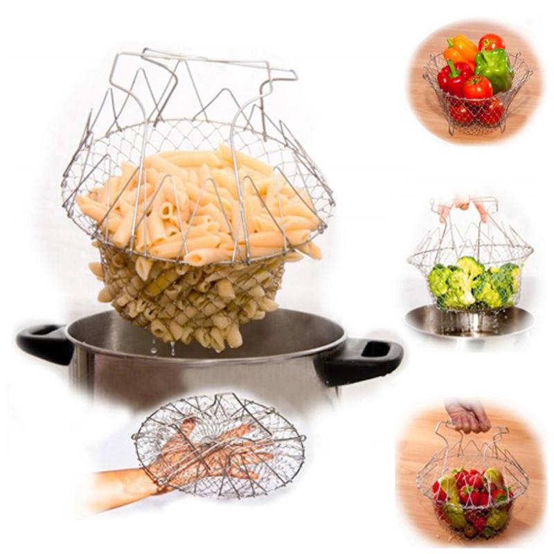 Foldable Basket | Chef Basket | food Strainer | Kitchen Colander ...
