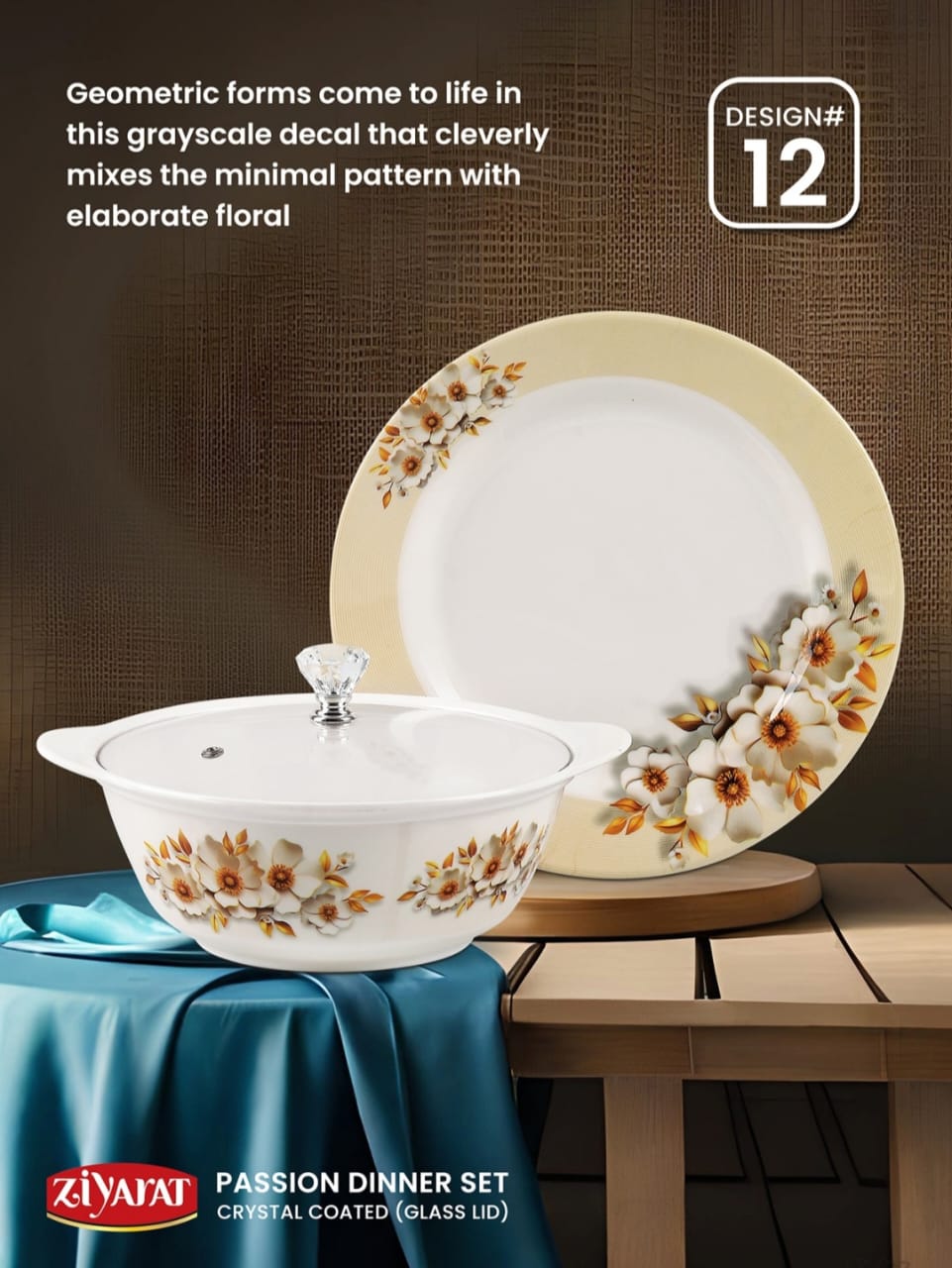 Crystal Coated Melamine Dinner Set Double Glazed 72 pieces |Melamine ...