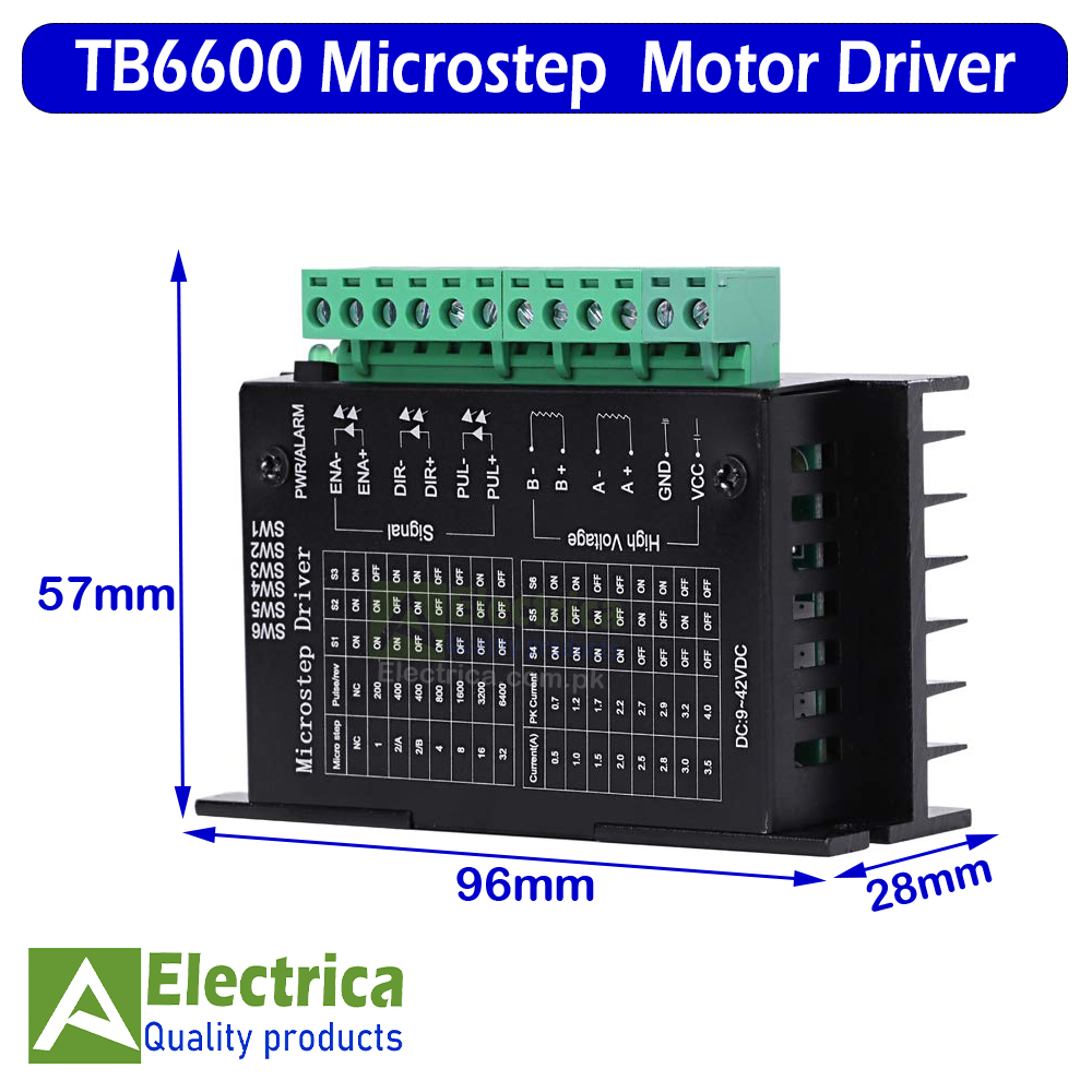 TB6600 Micro Stepper Motor Driver Single Pulse 4A 9~42V 2/4 Phase ...