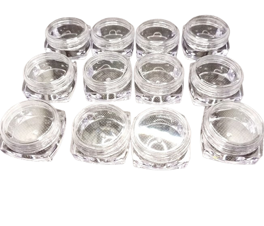 Artisan - Calligraphy Ink Pot Jar 1 Set-12Pcs Clear Transparent Round ...