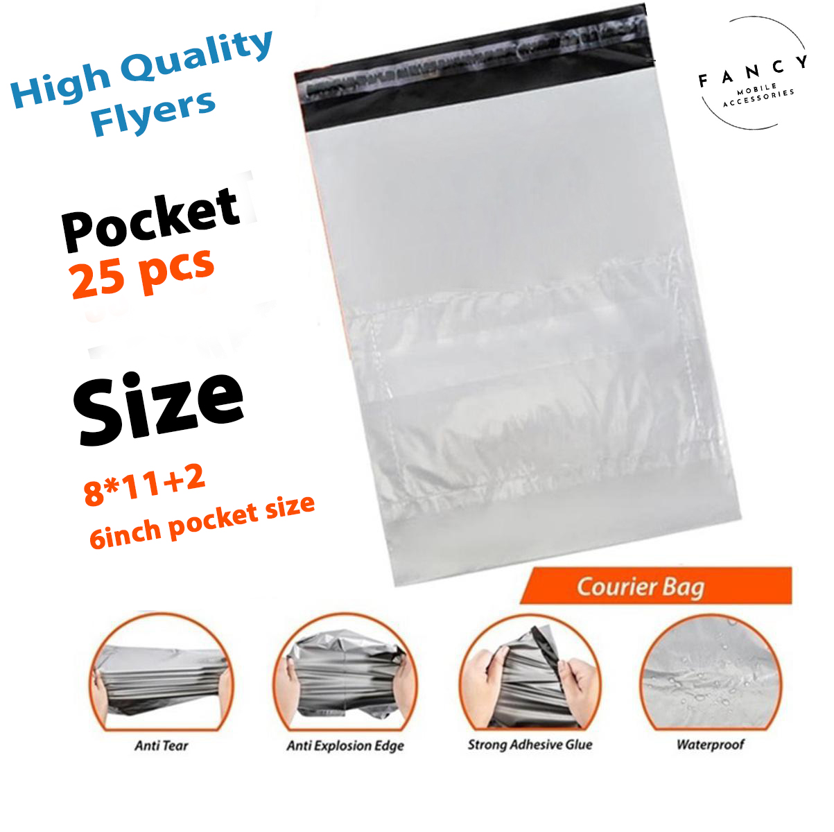 Courier Flyer Bag with Pocket - Plain Flyer - 25 pcs | Daraz.pk