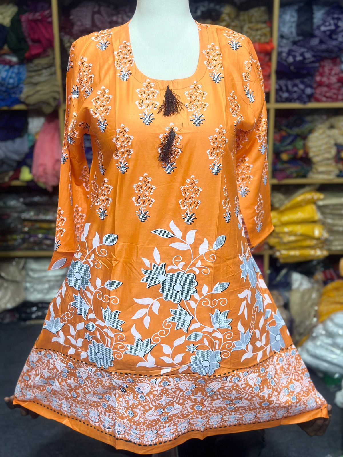 Stylish Air Line Printed Ladies Stitched Kurtis / Frock Ready to Wear ...