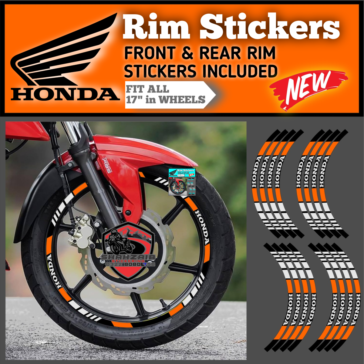 BIKE Rim Sticker Strips for HONDA CB-150F | Daraz.pk