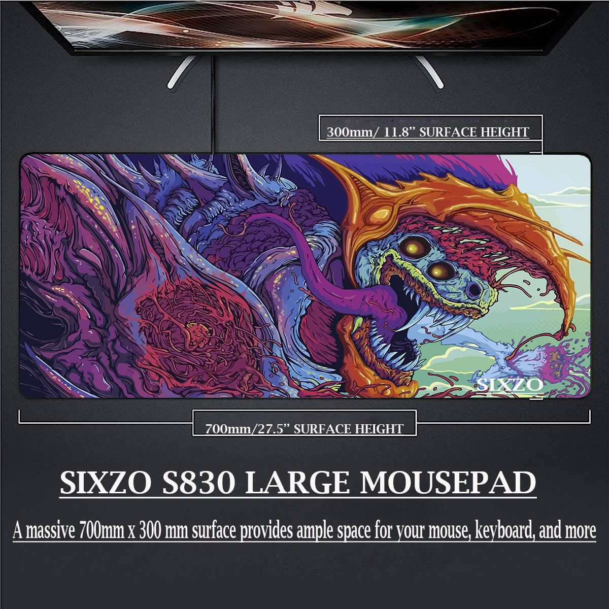 SIXZO S830 Gaming Mouse Pad Small, Large with 3mm thickness for Gaming ...