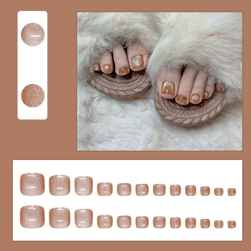 BTS【WITH GLUE】24Pcs Box Packing Fake Foot Nails with Glue DIY Art ...