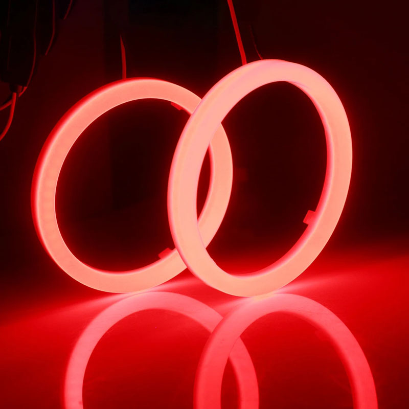 2PCS Angel Eyes Halo Ring COB Led Car Motorcycle Scooter Headlight ...