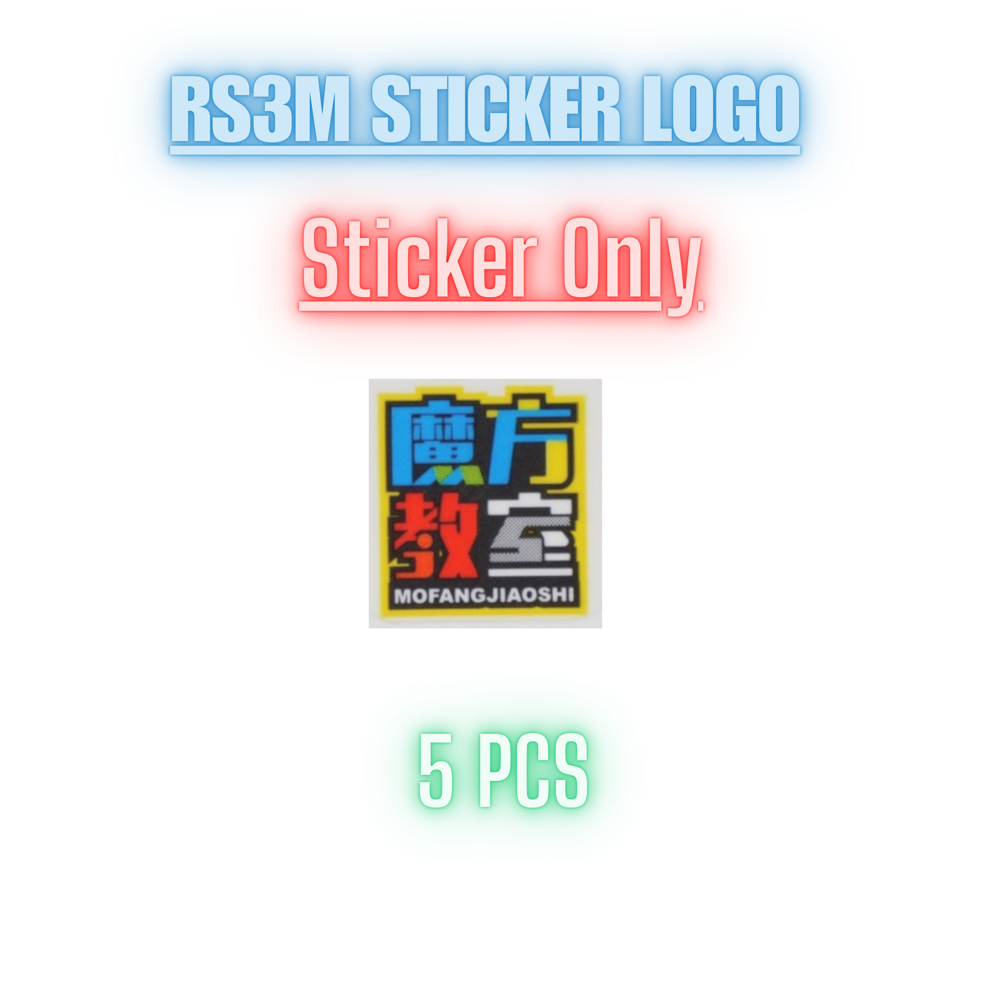 RS3M Sticker Logo, 3x3 Cube Logo Stickers, Rubik Cube sticker logo 5pcs ...