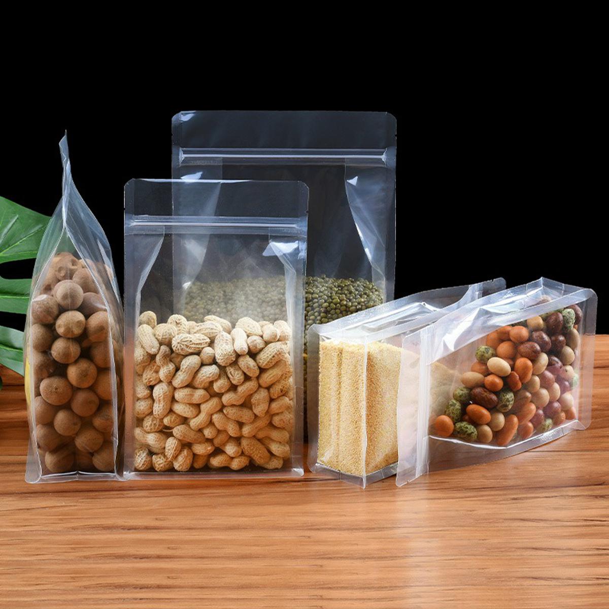 10x20 cm food Grade Clear Flat Bottom Side Gazette Pouch 500pcs/Lot ...
