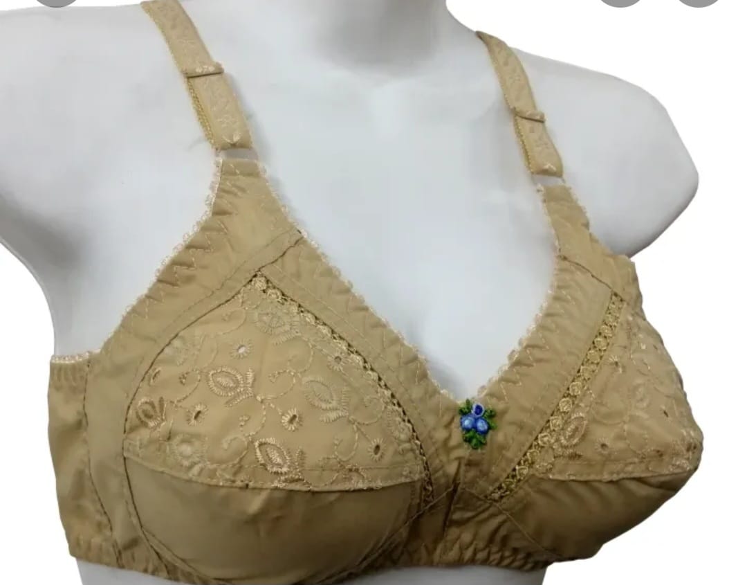 chicken cotton full cup bra, half cup plane cotton & half cup chicken ...