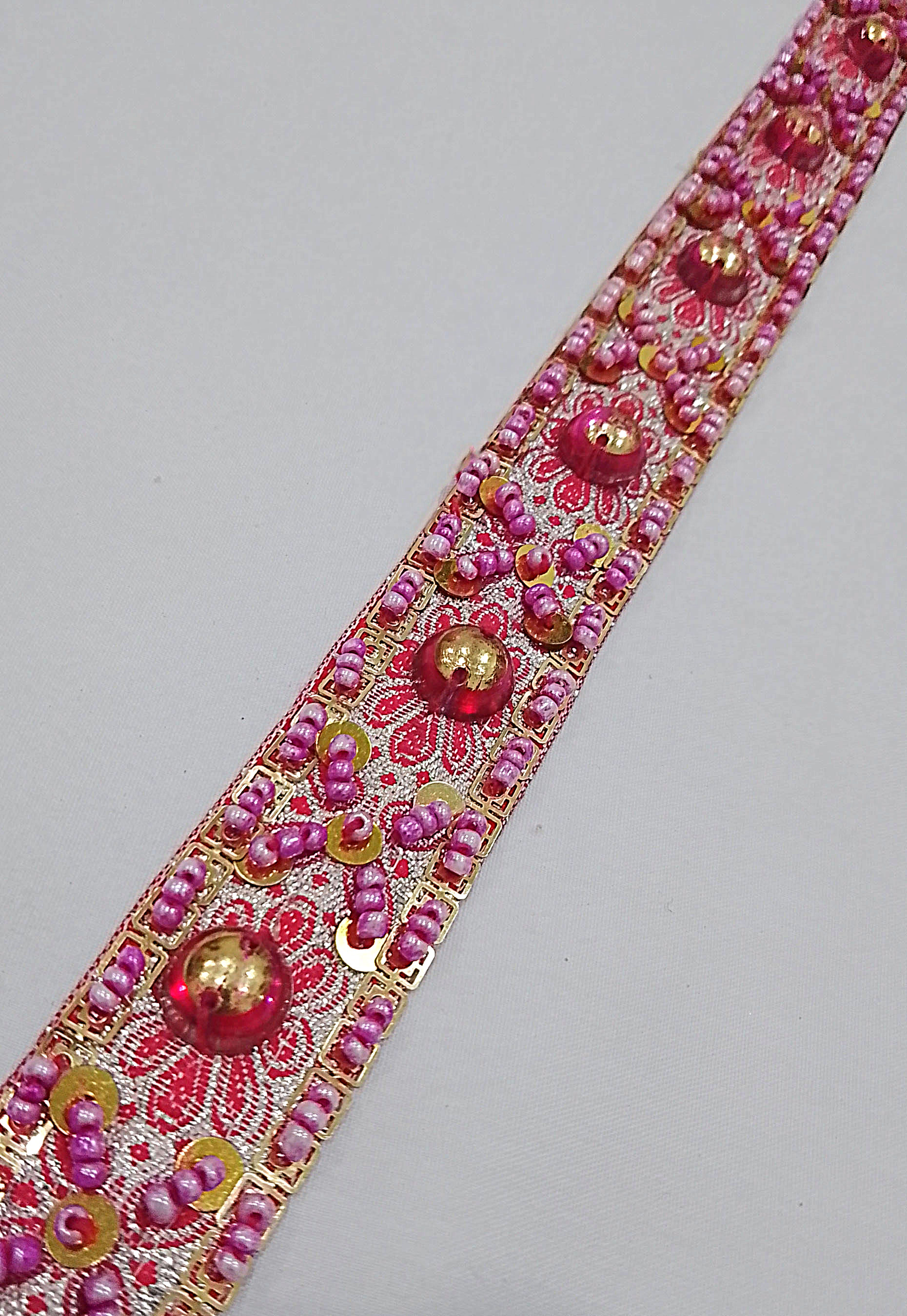 1 Yard/Gaz Fancy Sequin Sitara and Moti work attractive handmade Lace ...