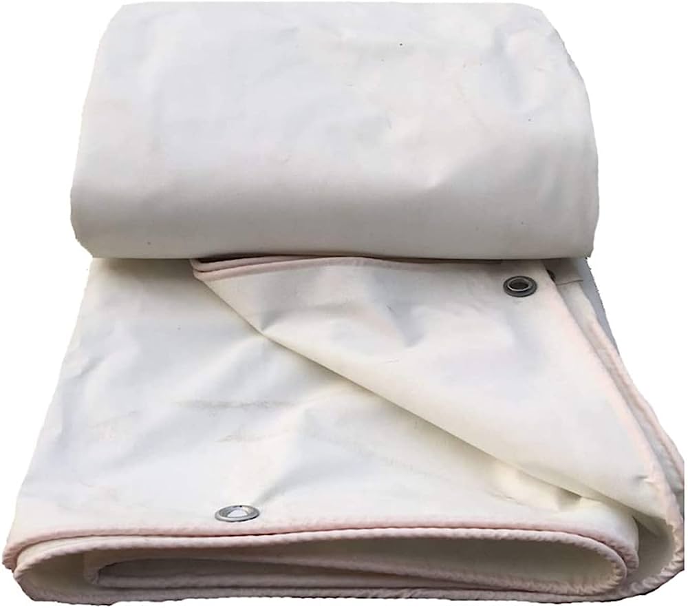 Heavy Duty Off white Tarpal Canvas Tarpaulin.100% waterproof with hooks ...