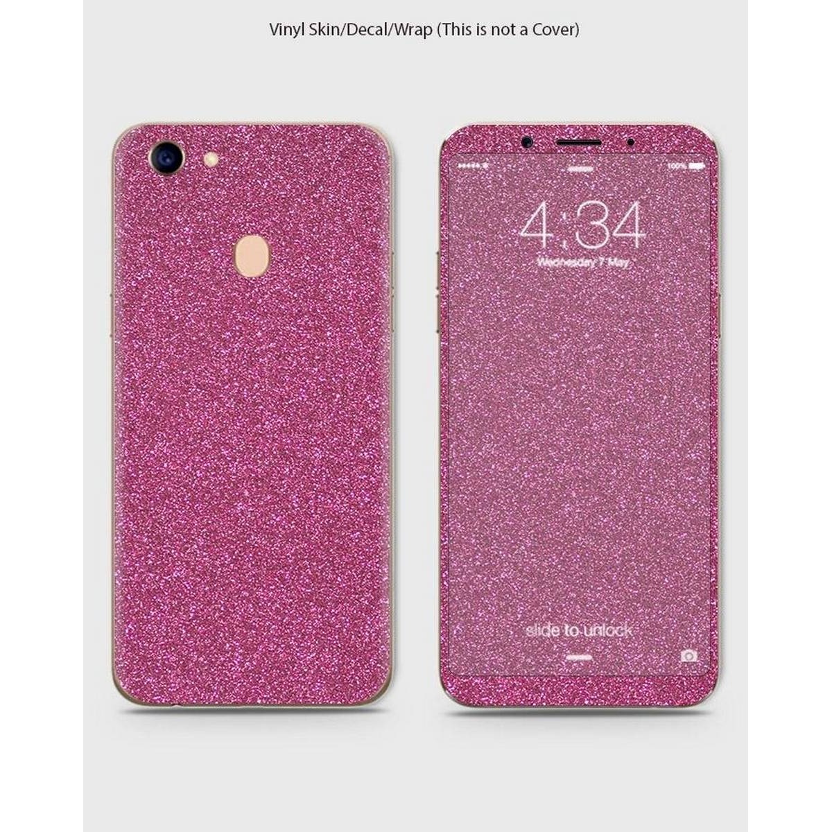 Oppo F5 Phone Skin Front Back And Sides Petal Pink Glitter Texture Skin ...