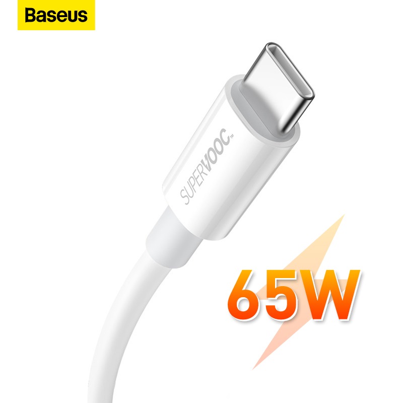Baseus Supervooc PD65W USB To Type C Cable, 6.5A Fast Charging Smart ...