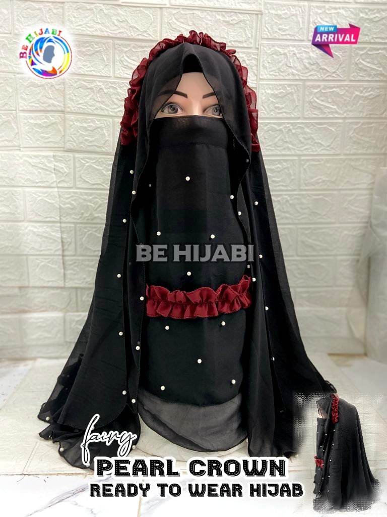 viral Fairy Crown Hijab With Naqab Ready To Wear | Daraz.pk