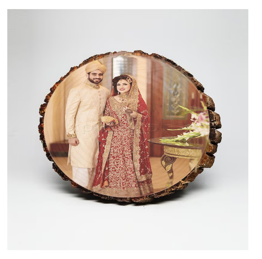 Customized Photo frame on real tree Slice | Daraz.pk