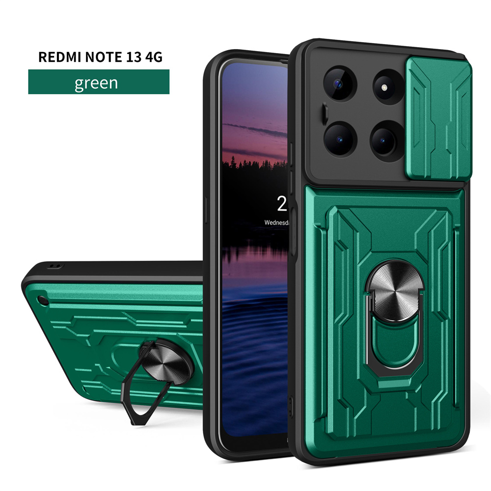 Lenuo for Xiaomi Redmi Note 13 4G Back Cover Push Window Armor Card ...