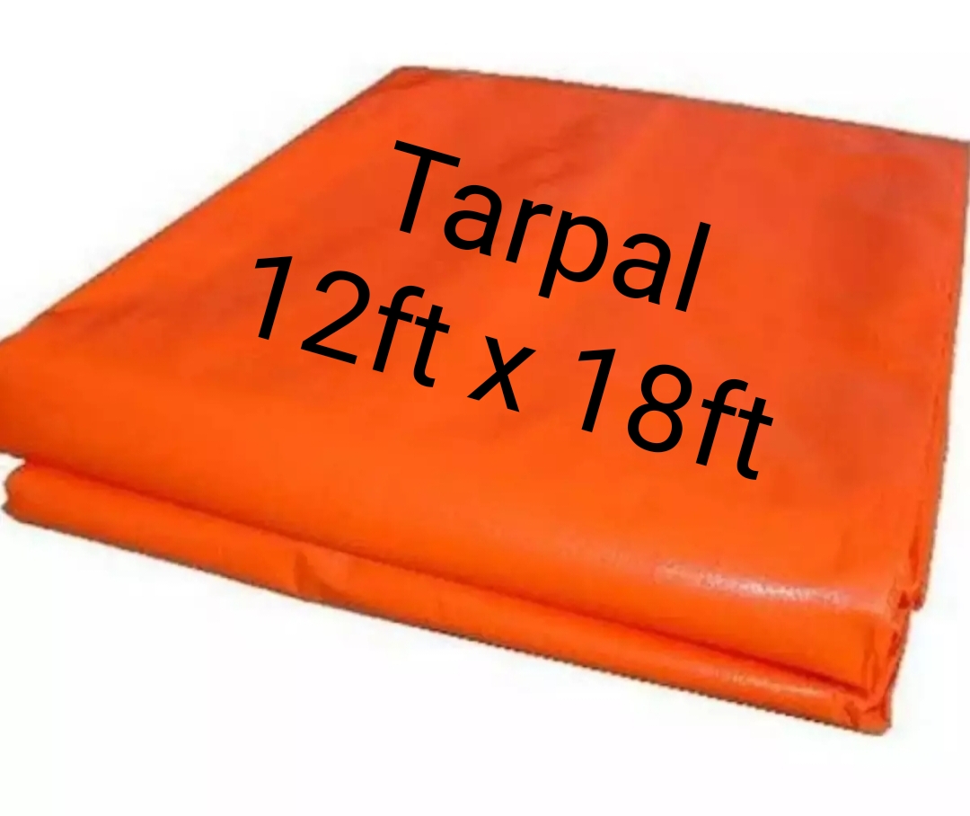 12 x 18 Plastic Tarpal Stitched Orange outdoor Waterproof Tarpal Store ...