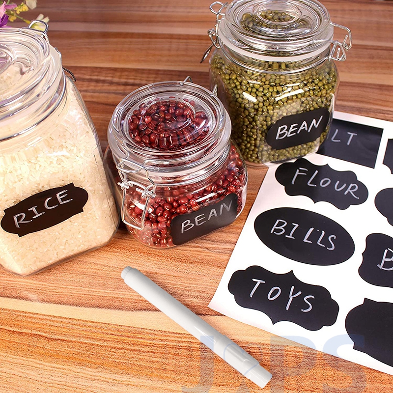 48pcs Removable Blackboard Sticker for Spice Jar Kitchen Jars Bottles ...