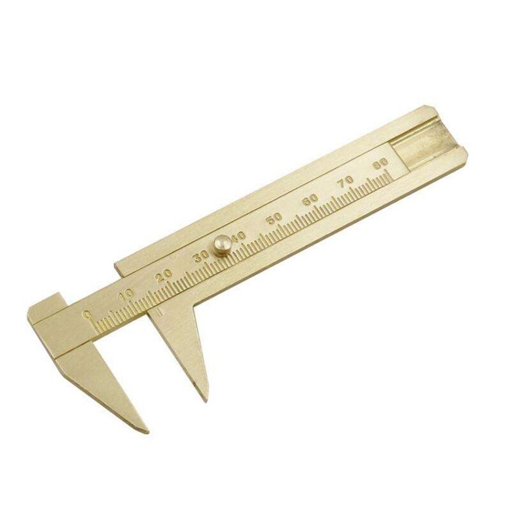 Portable Measuring Tool Retro Vernier Caliper 0-80mm Brass Vernier Caliper Brass Ruler Sliding ...