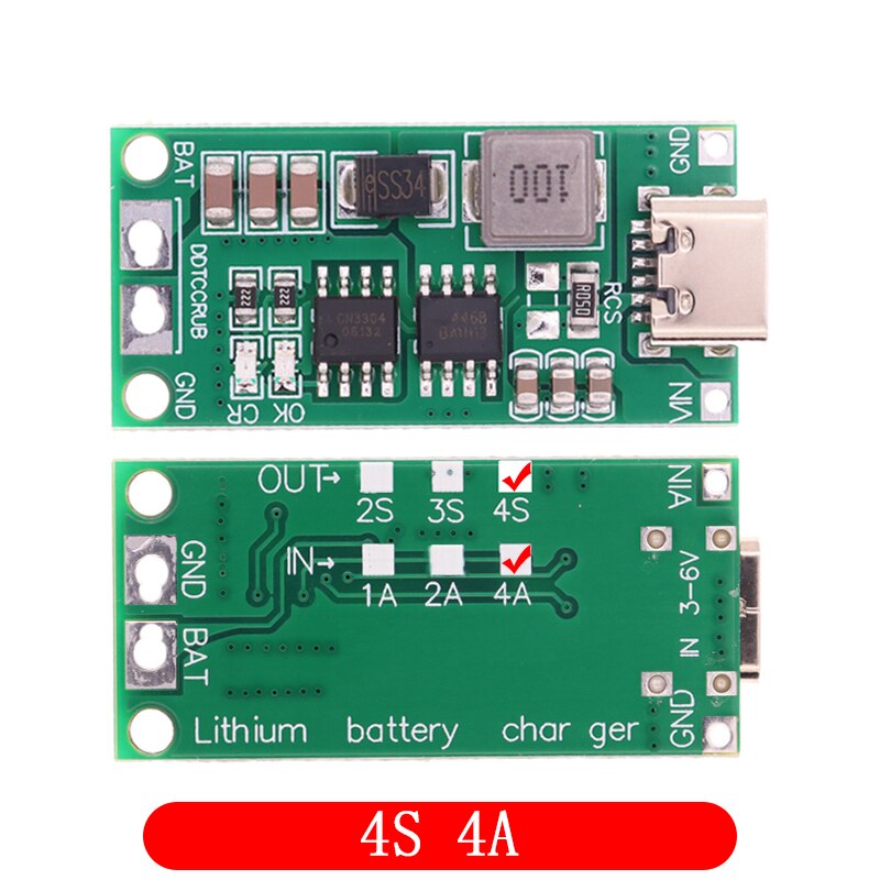 Multi-Cell 2S 3S 4S Type-C To 8.4V 12.6V 16.8V Step-Up Boost LiPo Polymer Li-Ion Charger 7.4V 11 ...