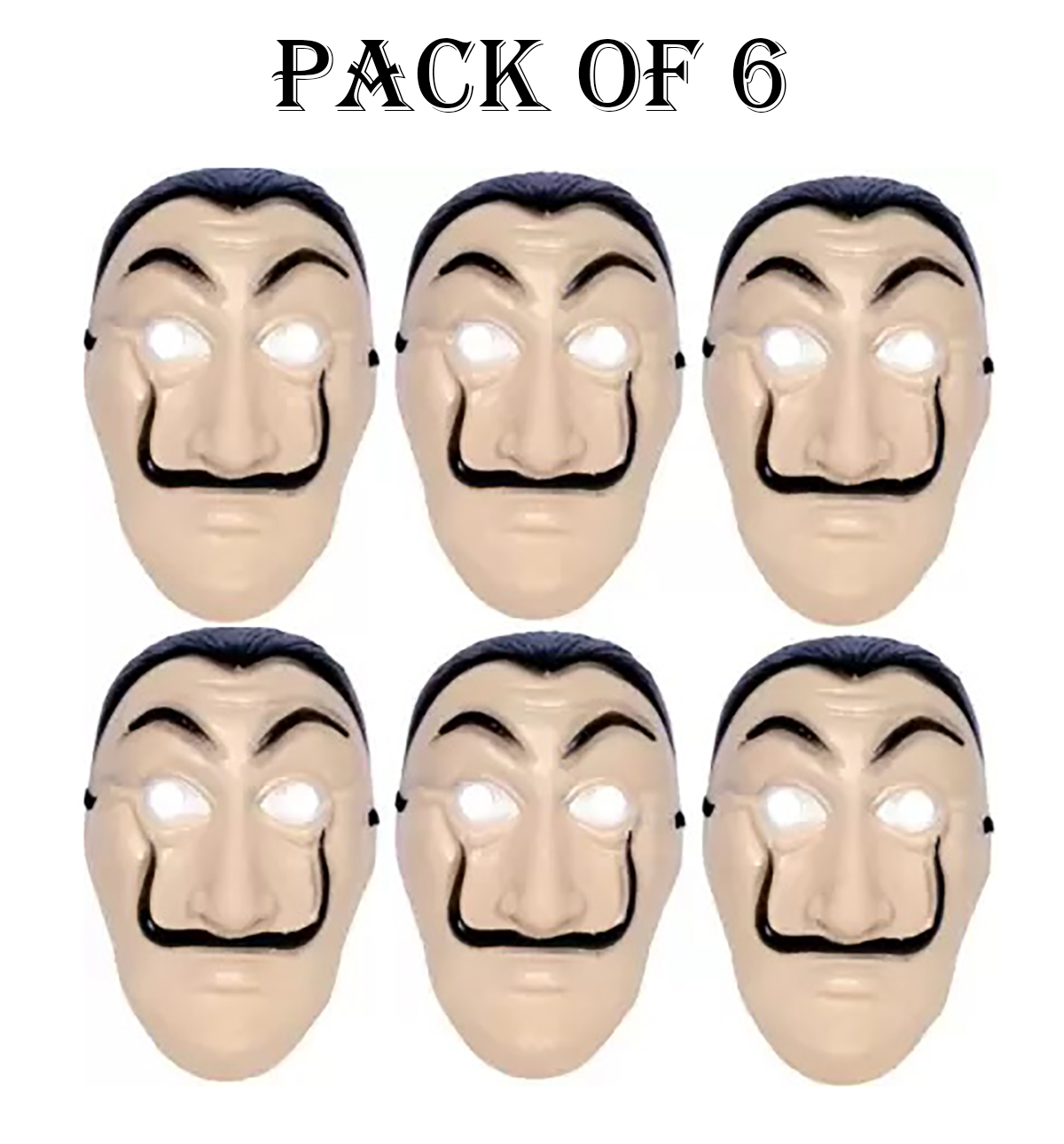 La Casa De Papal Money Heist Popular Mask For All ages-1,2,3,6 Pieces ...