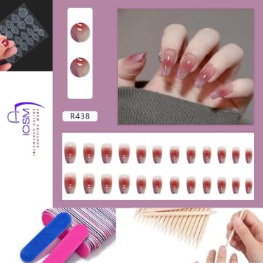 Premium Quality 24 Artificial Nails Mix Range Coffin & Normal Size ...