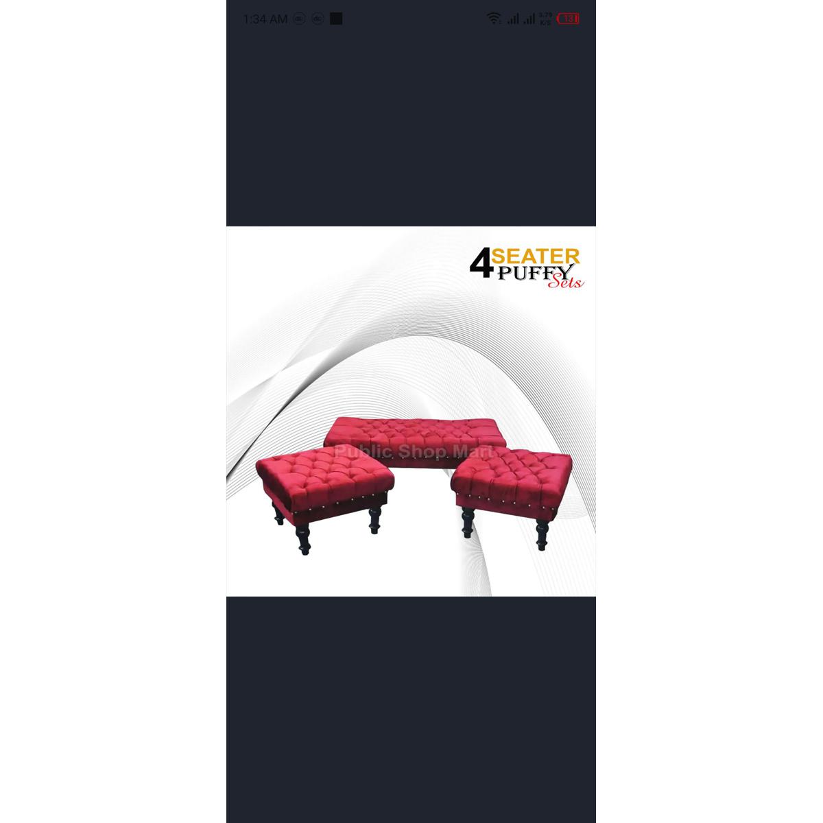 Customize Sofa 4 Seater Puffy Sets Red Valvid SPECIAL OFFER | Daraz.pk