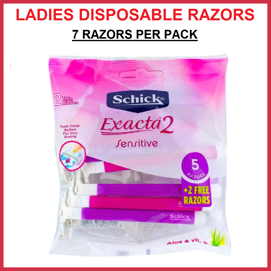 Schick Exacta 2 Sensitive Razor for Women (7 Razors Pack) | Twin Blade ...