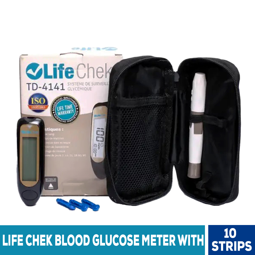 Life Care Life Chek Blood Glucose Monitoring System Meter with 10 Test ...