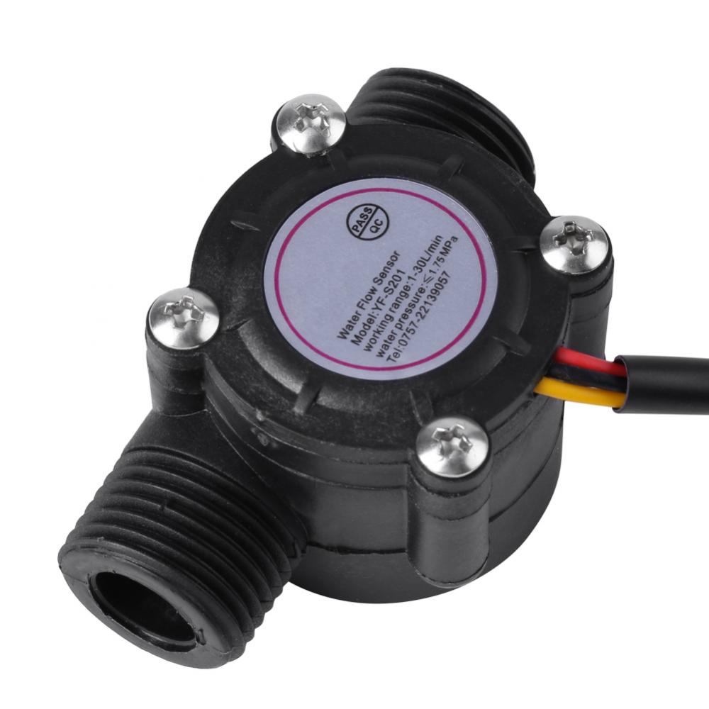 High Precision DN15 G1/2 Water Flow Sensor Hall Effect Flowmeter 1-30L ...