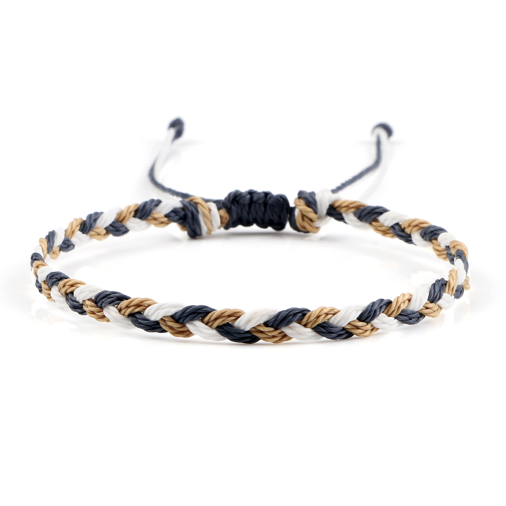 Multi Color Waterproof Wax Thread Braided Bracelets For Women Men ...