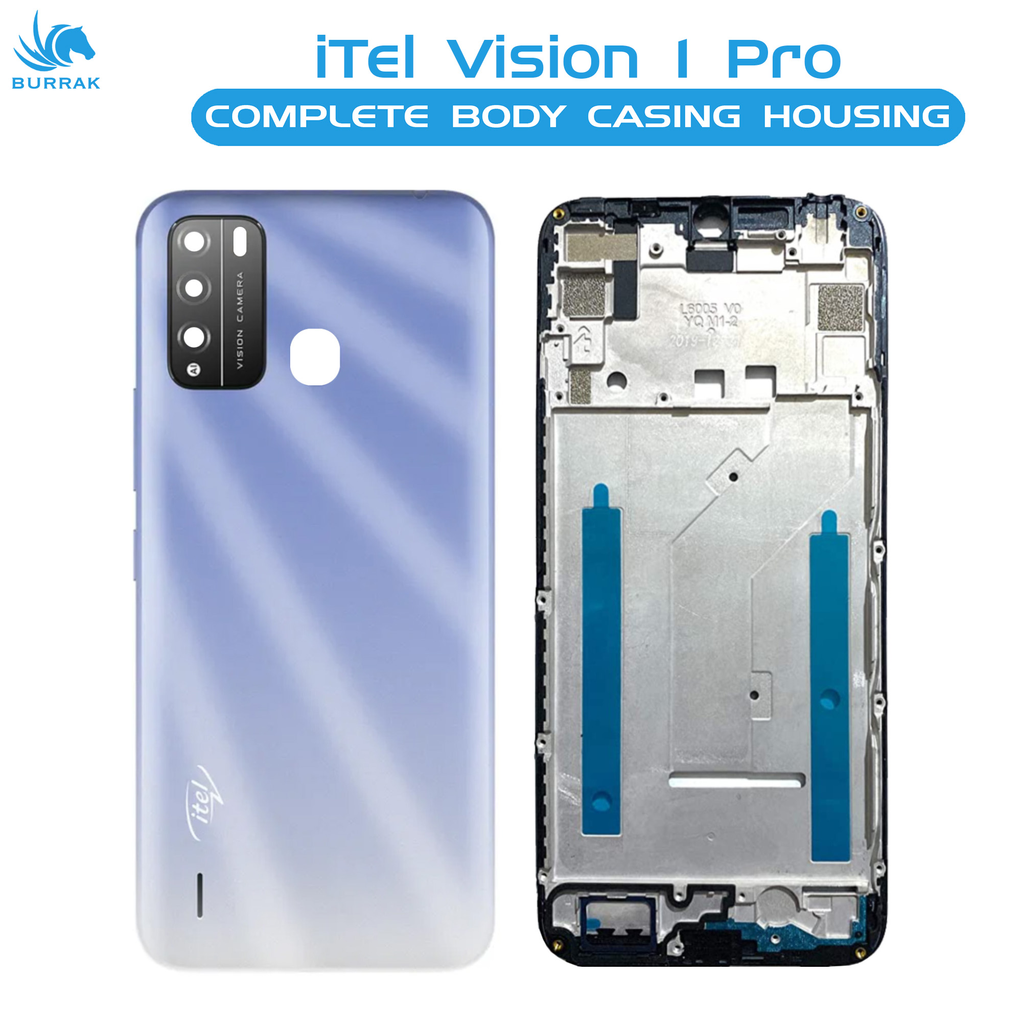 iTel Vision 1 Pro Housing Middle Frame With Side Button and Camera Lens ...