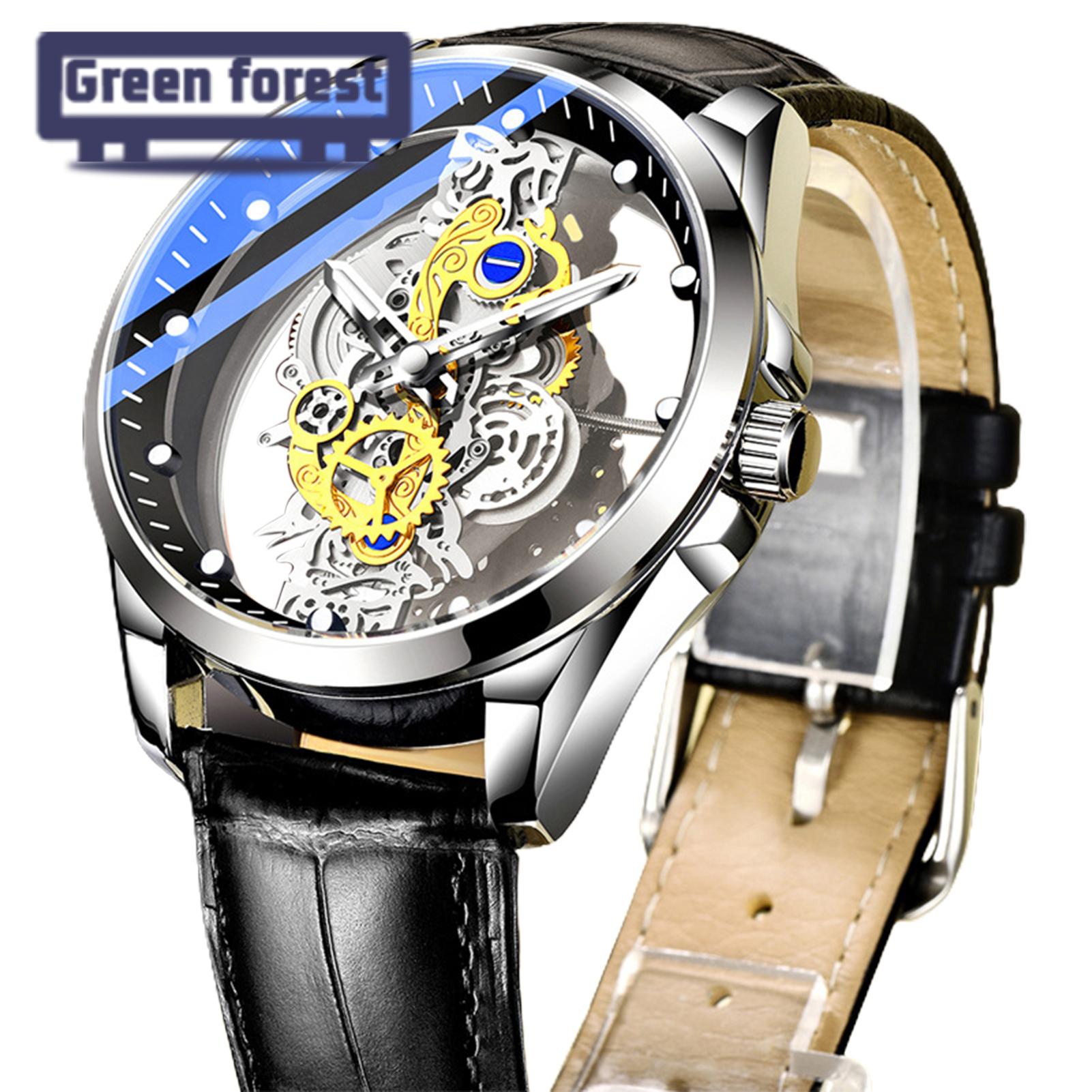 Green forest Men Watch Hollow Automatic Quartz Watch | Daraz.pk