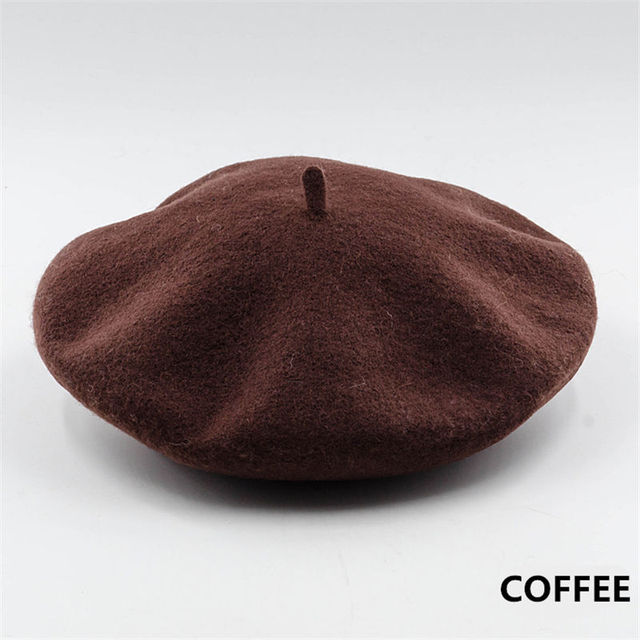 Uni Vintage Plain Beret Hats French Berets Warm Wool Spring Winter Beanie Hat Women Girl Street ...